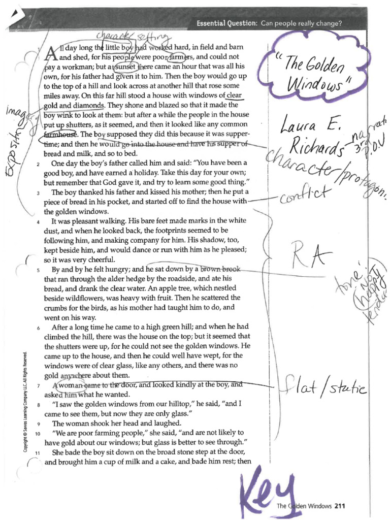 ABSENT 1.13.25 AnnotationsStory Element Annotations For The Golden ...