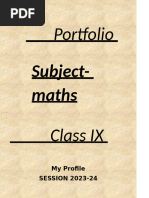 Maths Portfolio (COVER Page) - GR | PDF