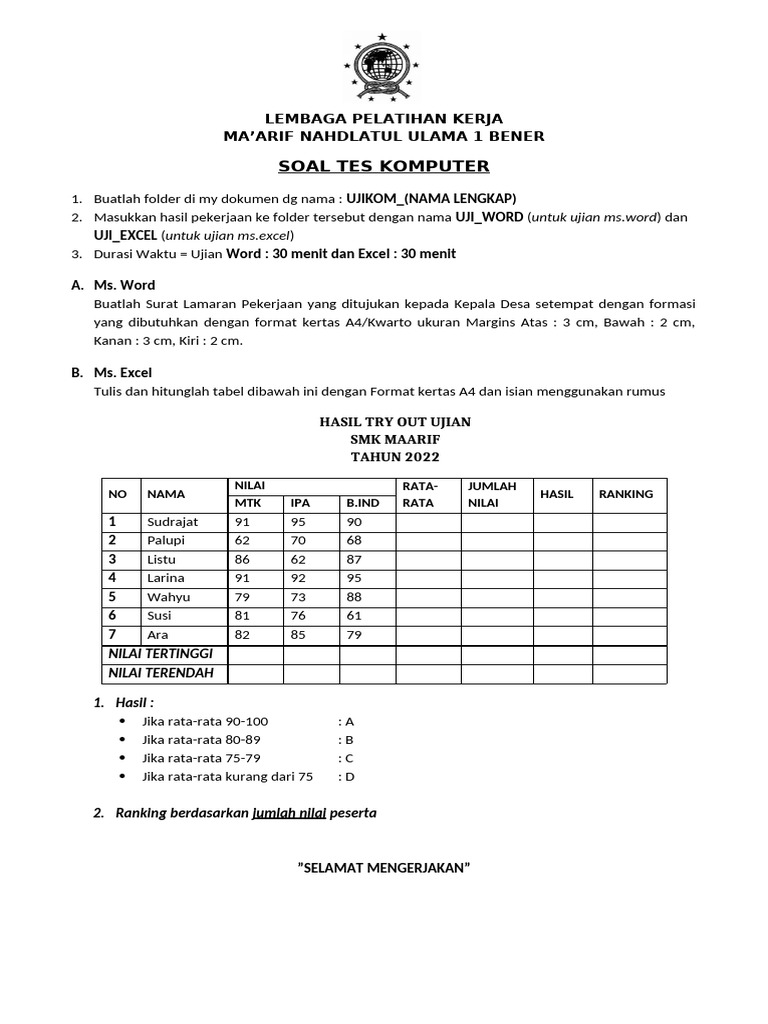 SOAL KOMPUTER | PDF