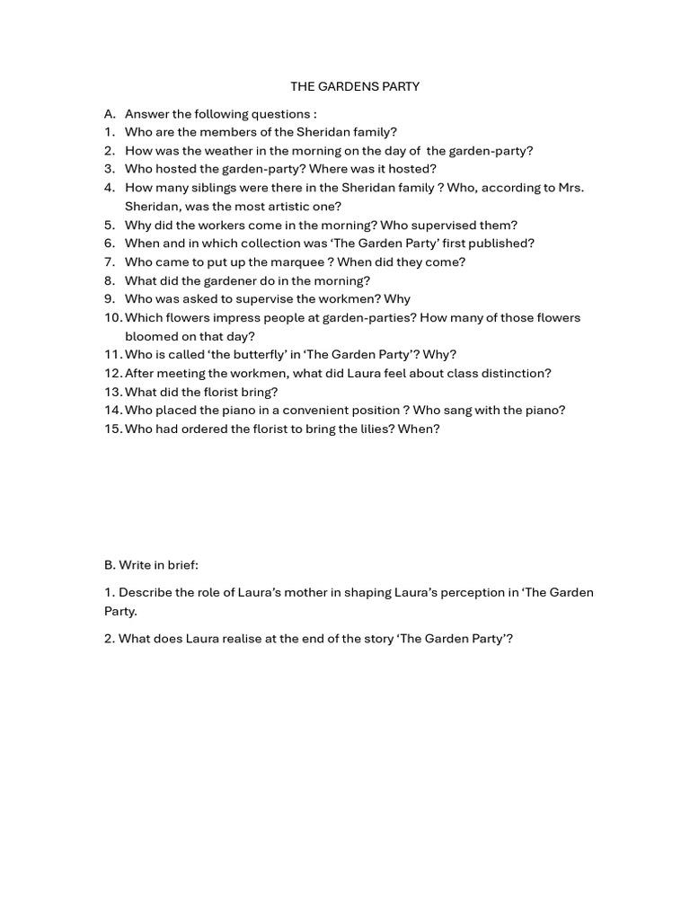 The Gardens Party (1) | PDF