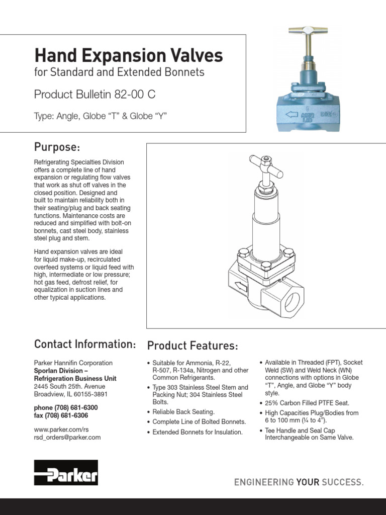 Hand Expansion Valves Product Bulletin | PDF | Valve | Leak