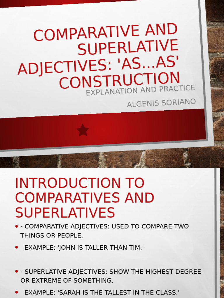 Comparative and Superlative Presentation | PDF