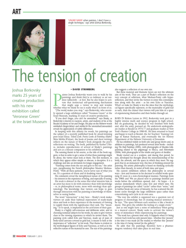 JPost Mag Joshua Borkovsky Veronese Green 1.2.13 | PDF | Paintings ...