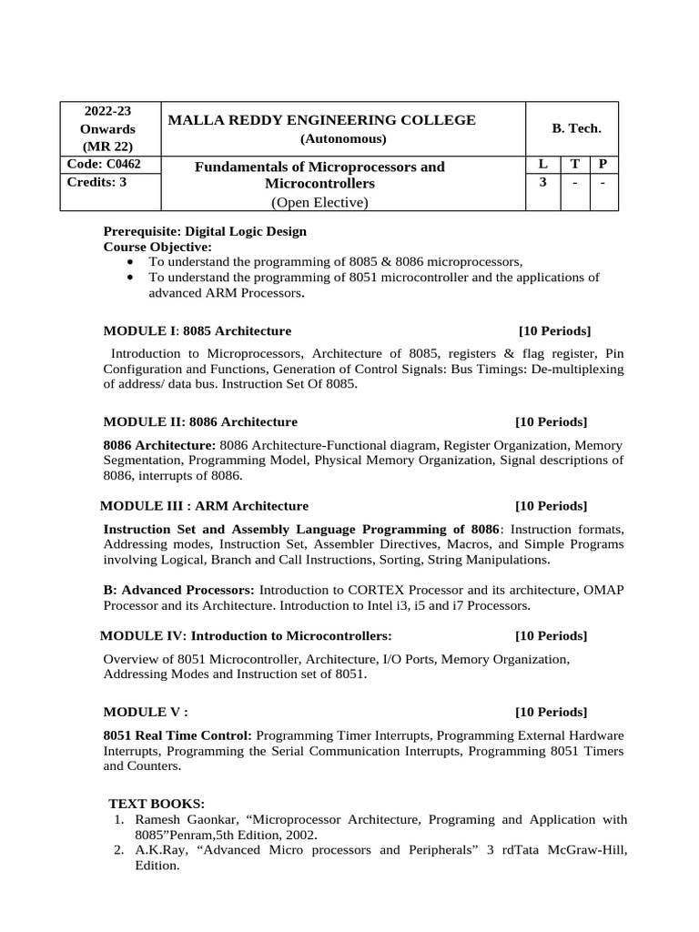 Fundamentals of Microprocessors and Microcontrollers | PDF | Microcontroller | Central ...