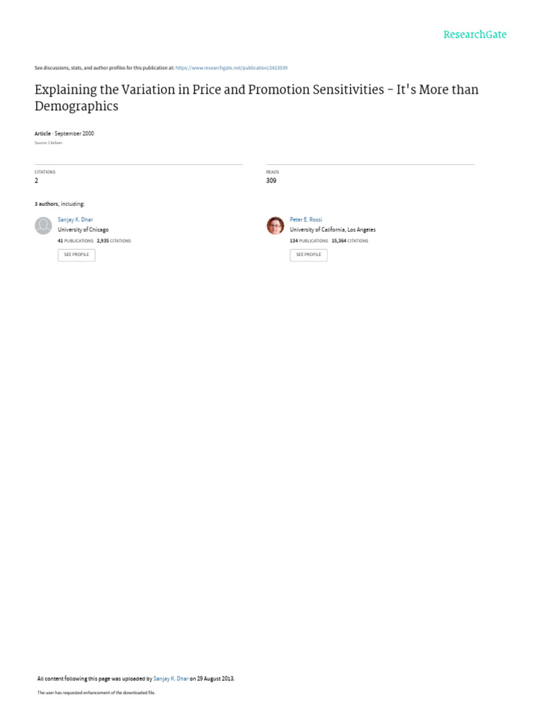 Explaining The Variation in Price and Promotion Se | PDF | Retail ...