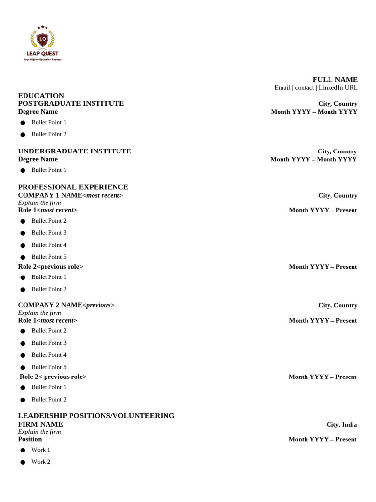 Professional Resume Overview | PDF