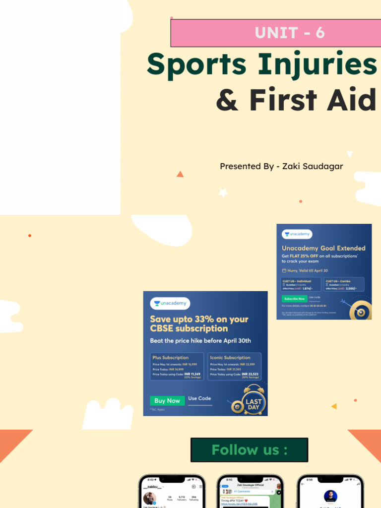 Sports Injuries & First Aid | PDF | Cardiopulmonary Resuscitation | Wound