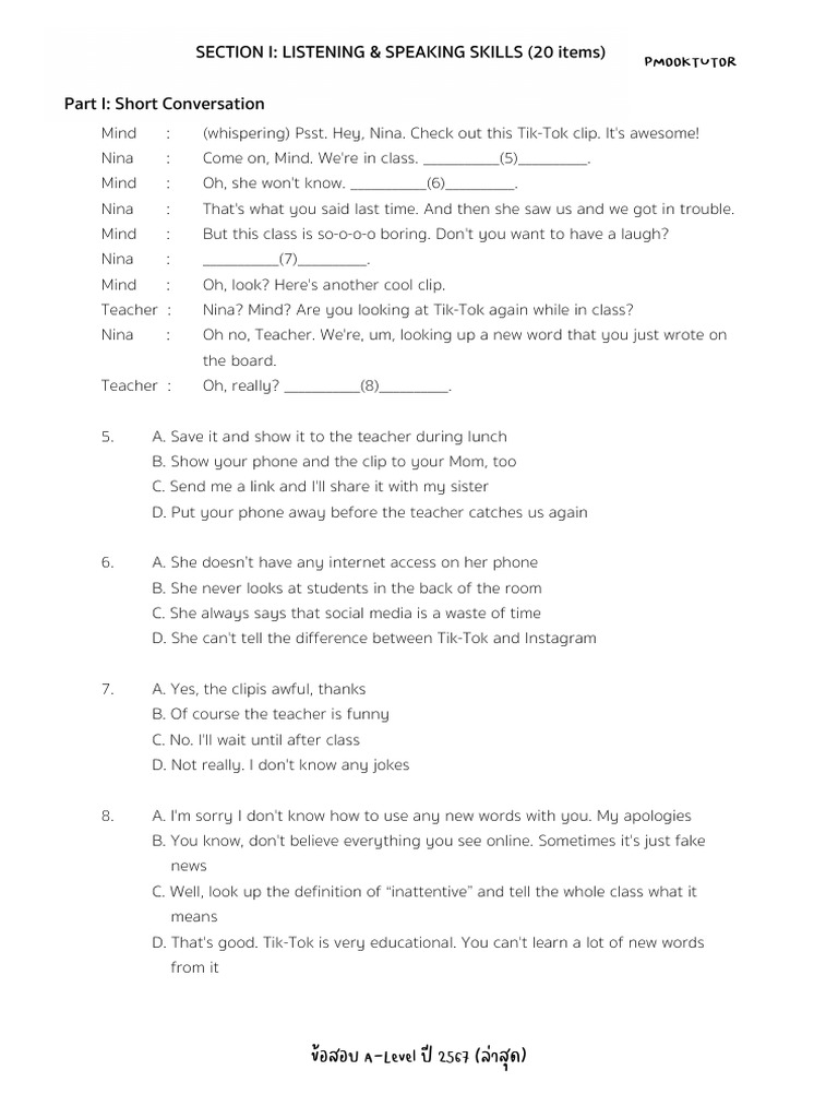 ชีทติว a level eng final ver for print | PDF | Vitamin D | Vitamin