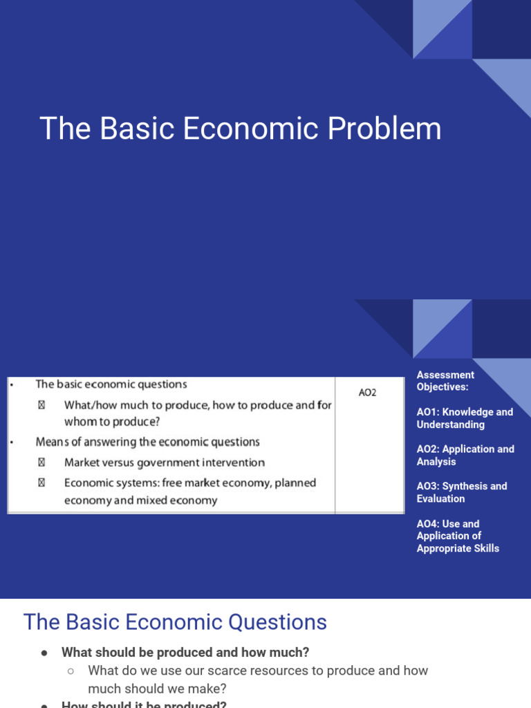 The Basic Economic Problem | PDF | Free Market | Resource
