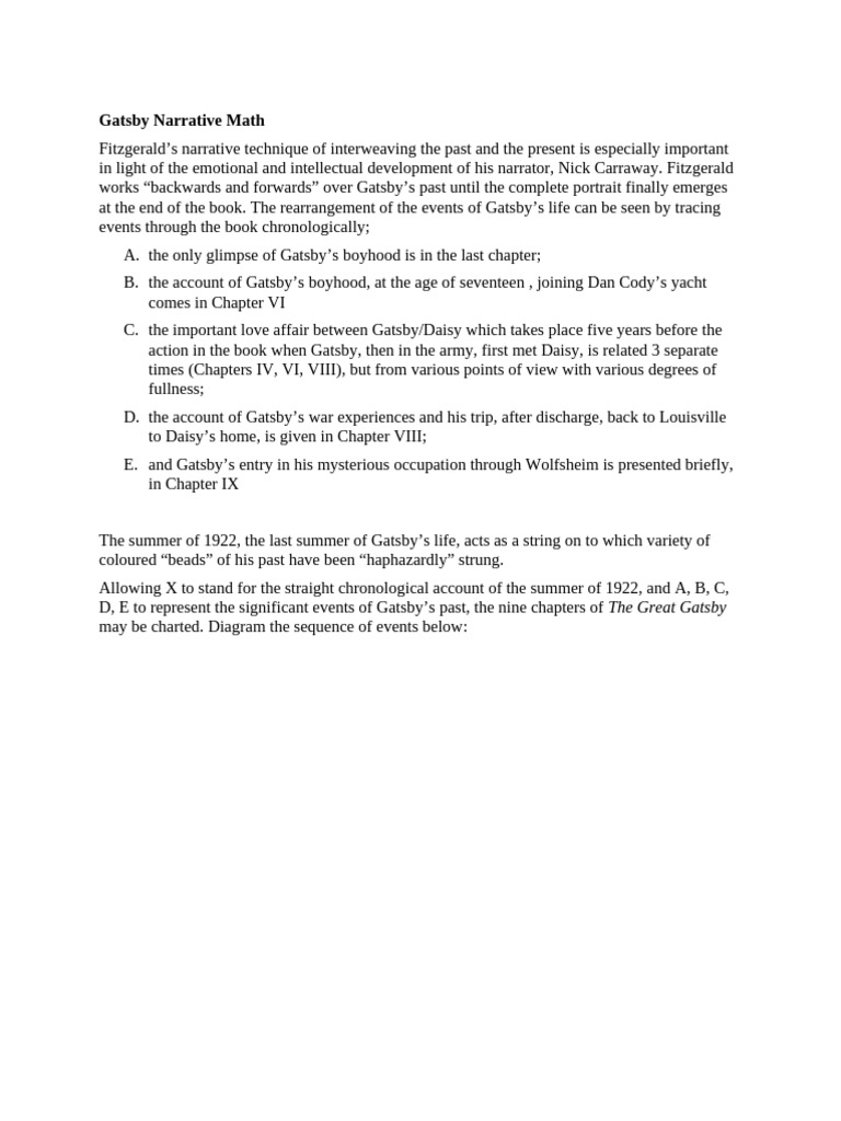 Gatsby's Narrative Structure Explained | PDF