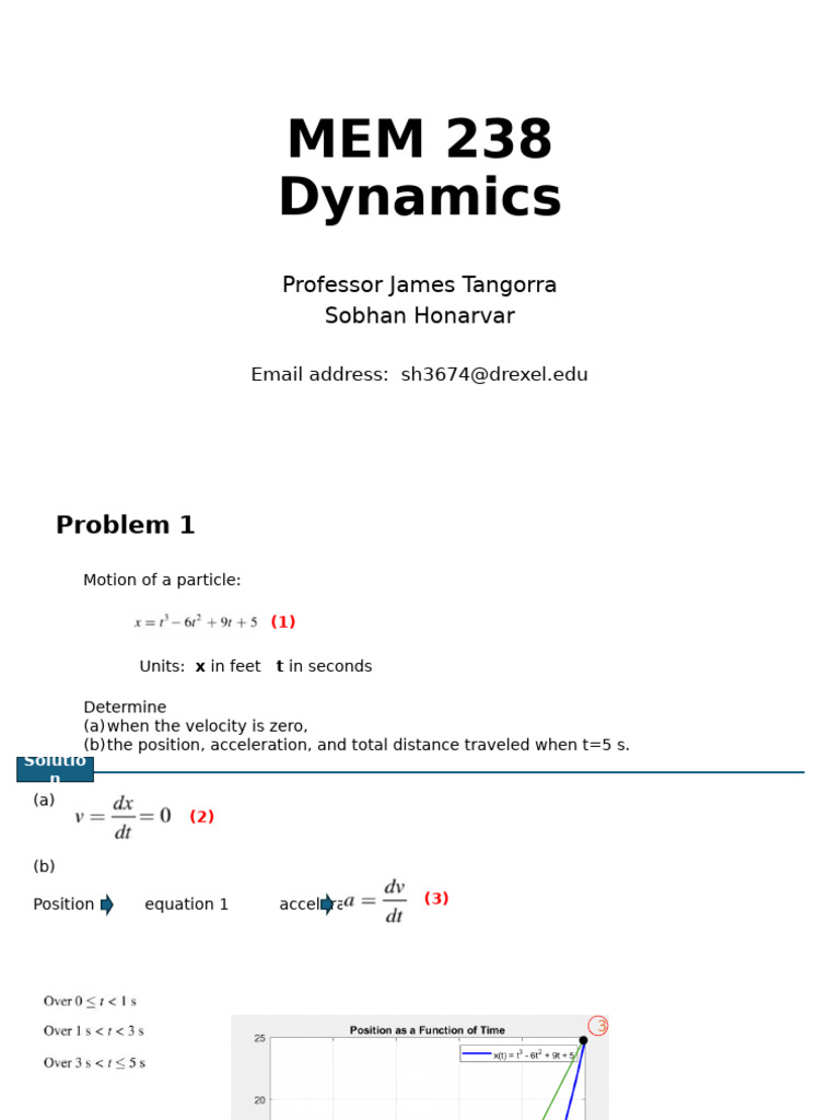 Dynamics Problems and Solutions | PDF