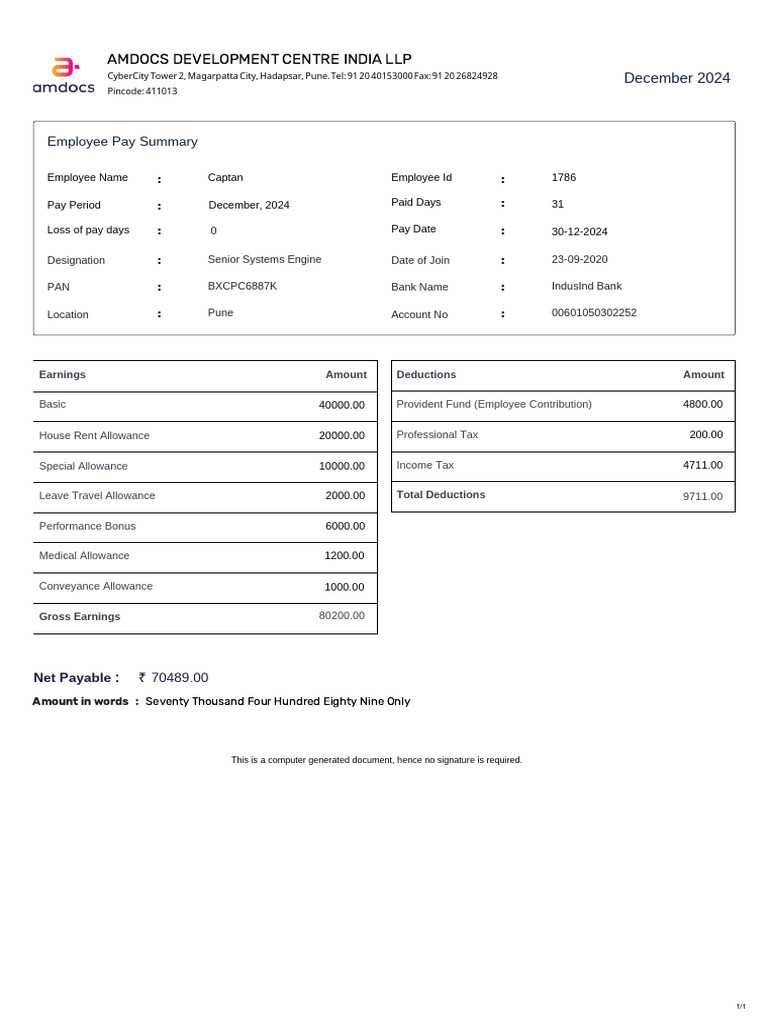 December Payslip | PDF