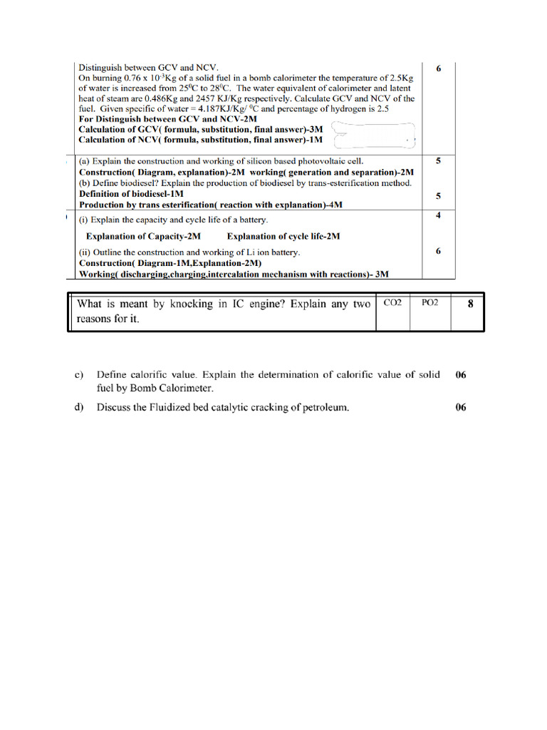 Exam Prep 2 Fuels | PDF