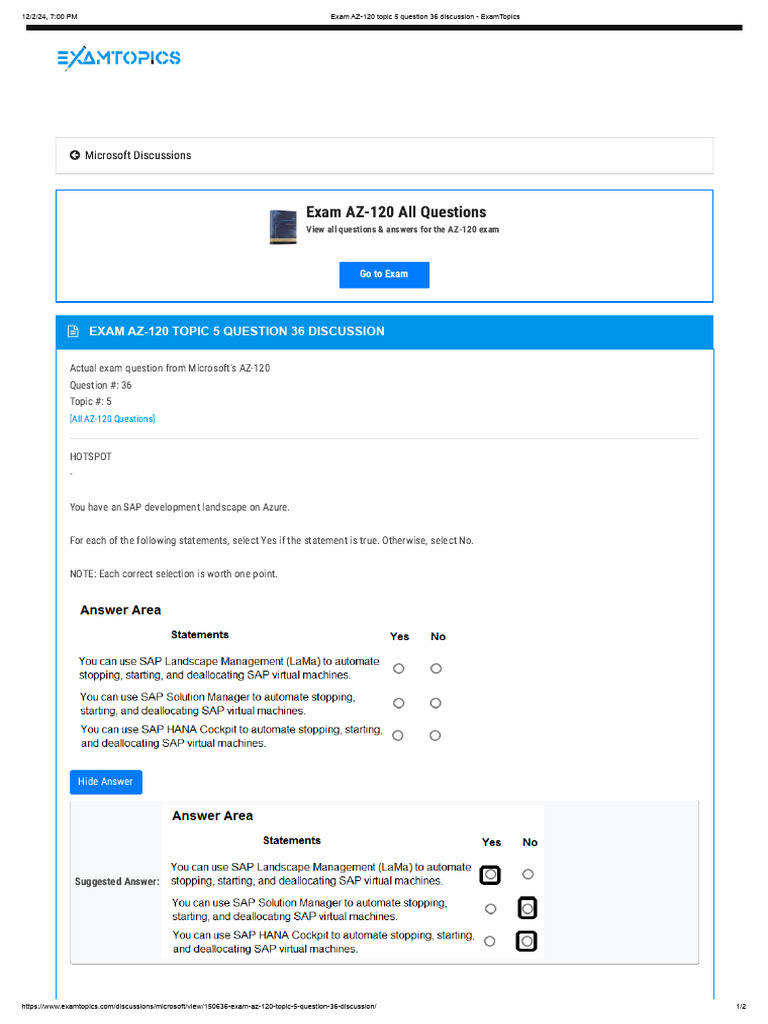 AZ-120 Topic 5 Question 36 Discussion | PDF