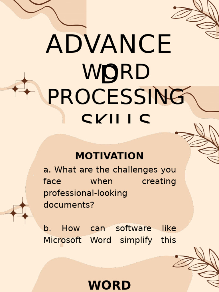 3.1 Advanced Word Processing Skills | PDF | Microsoft Word | Software