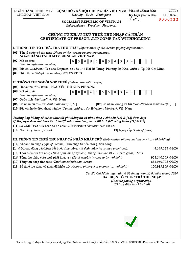 Khau Tru TNCN 2023 | PDF