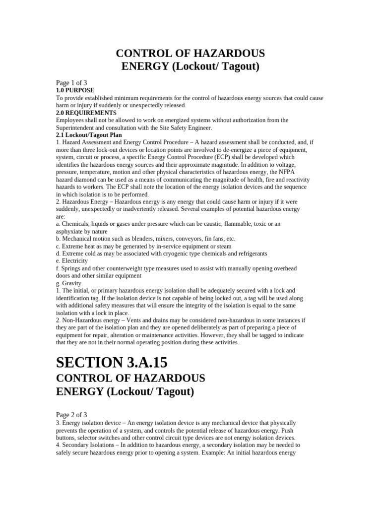 sample LOTO rules | PDF | Occupational Safety And Health | Safety