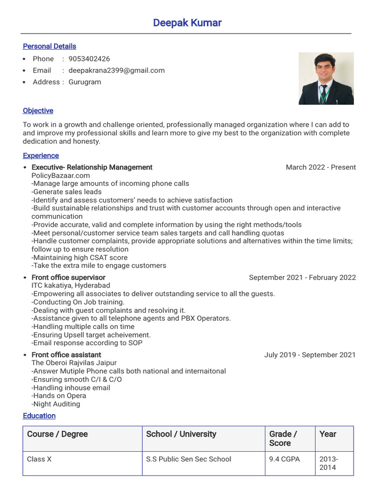 Deepak Resume | PDF | Business