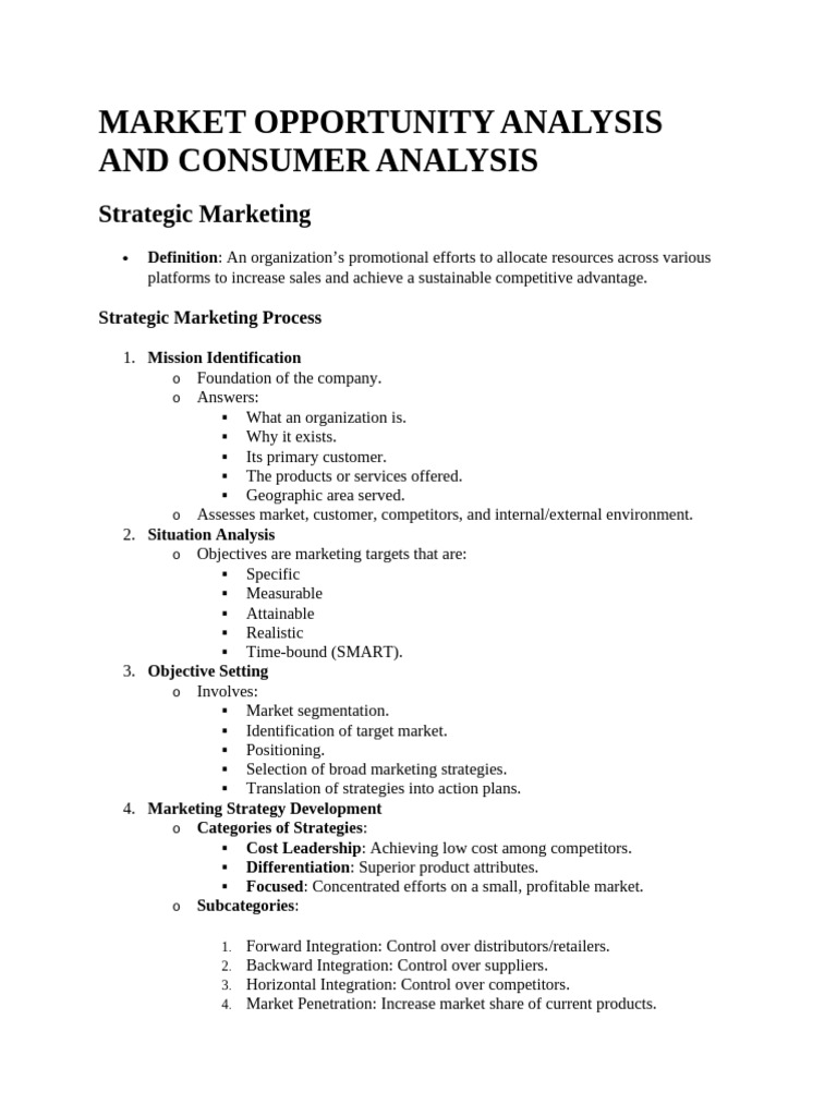 Market Opportunity and Consumer Analysis | PDF | Marketing | Market ...