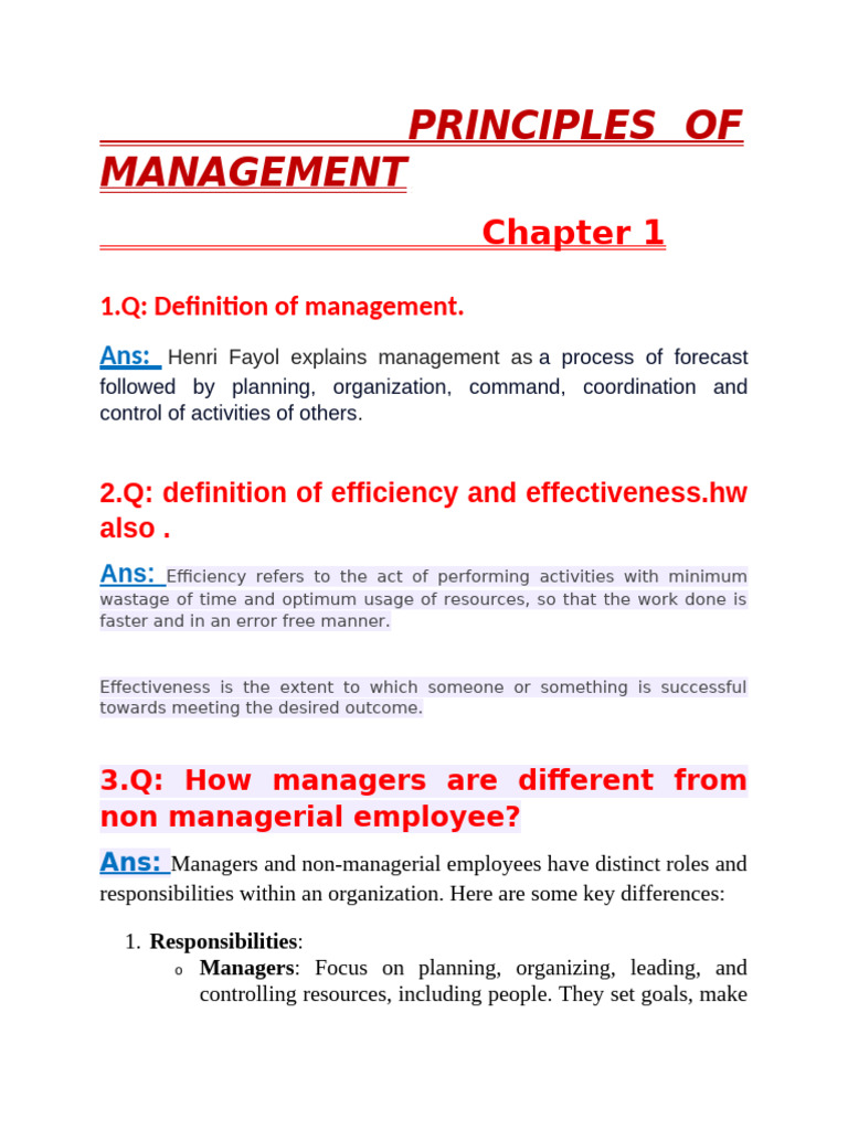 Principles of Management | PDF | Leadership | Goal