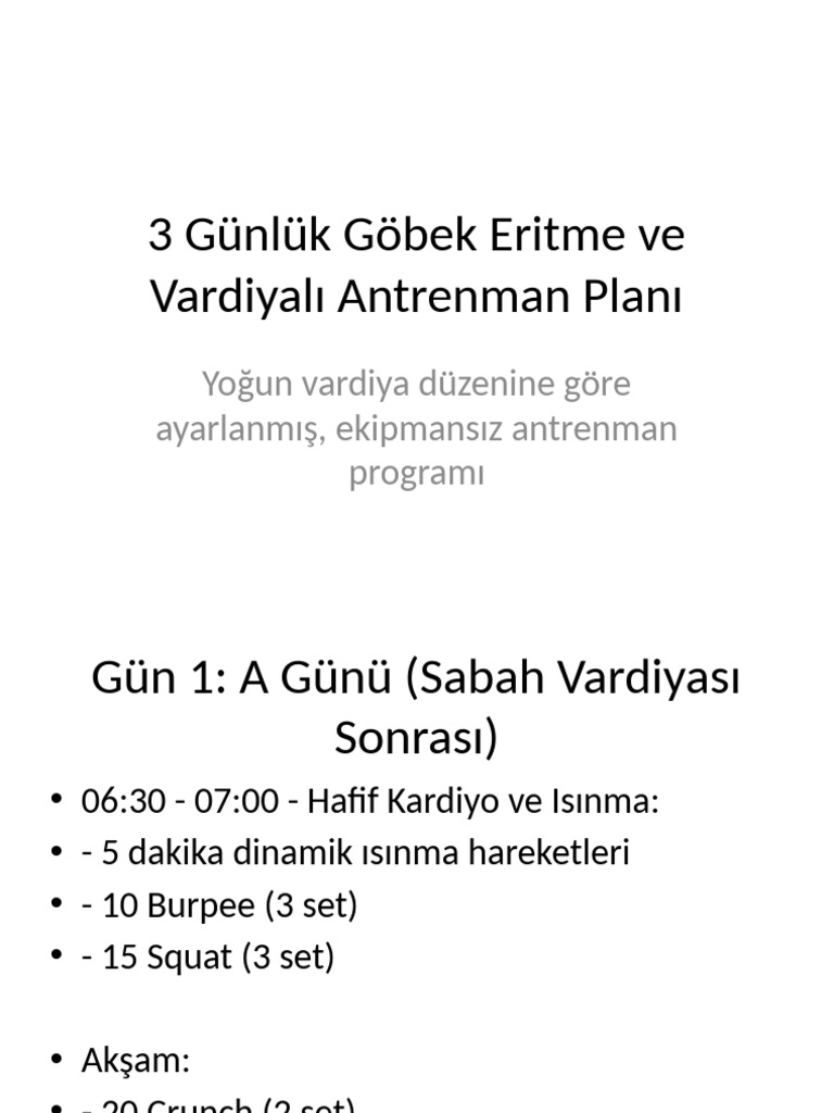 3 Gunluk Antrenman Plani | PDF