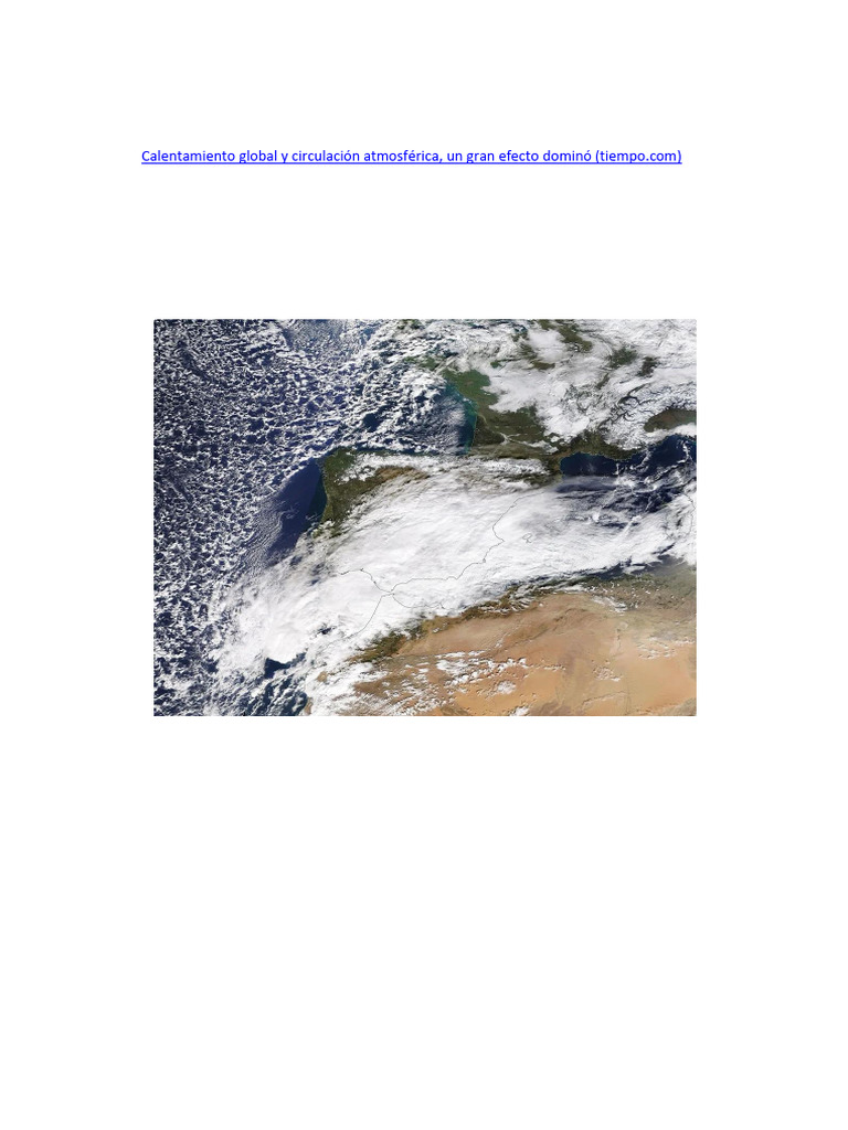 Efectos del Calentamiento Global en la Atmósfera | PDF | Circulación ...