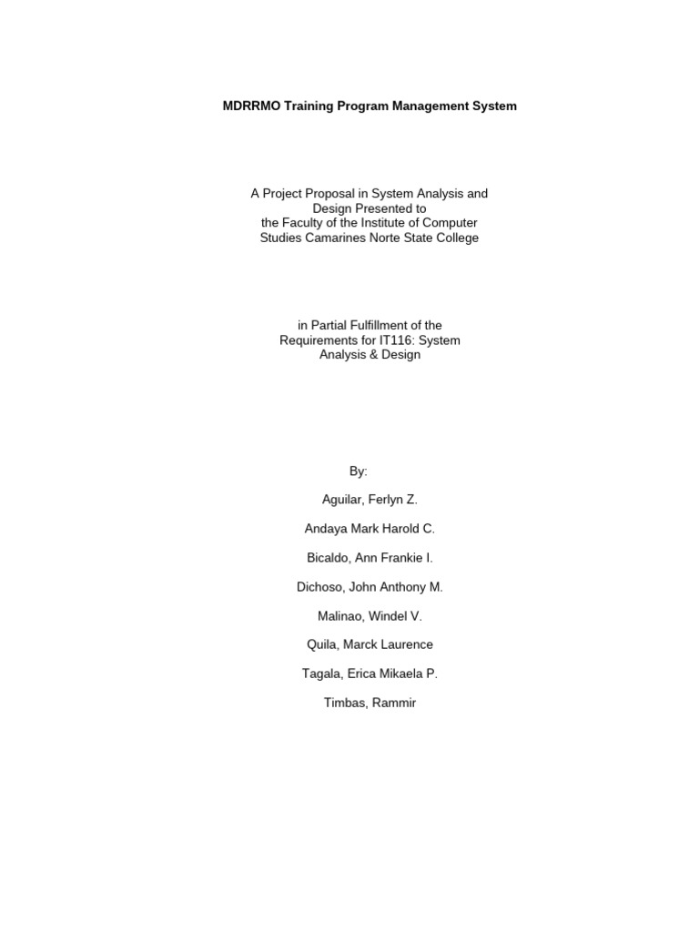 MDRRMO Training Program Management System (1) | PDF | Databases | Machine Learning