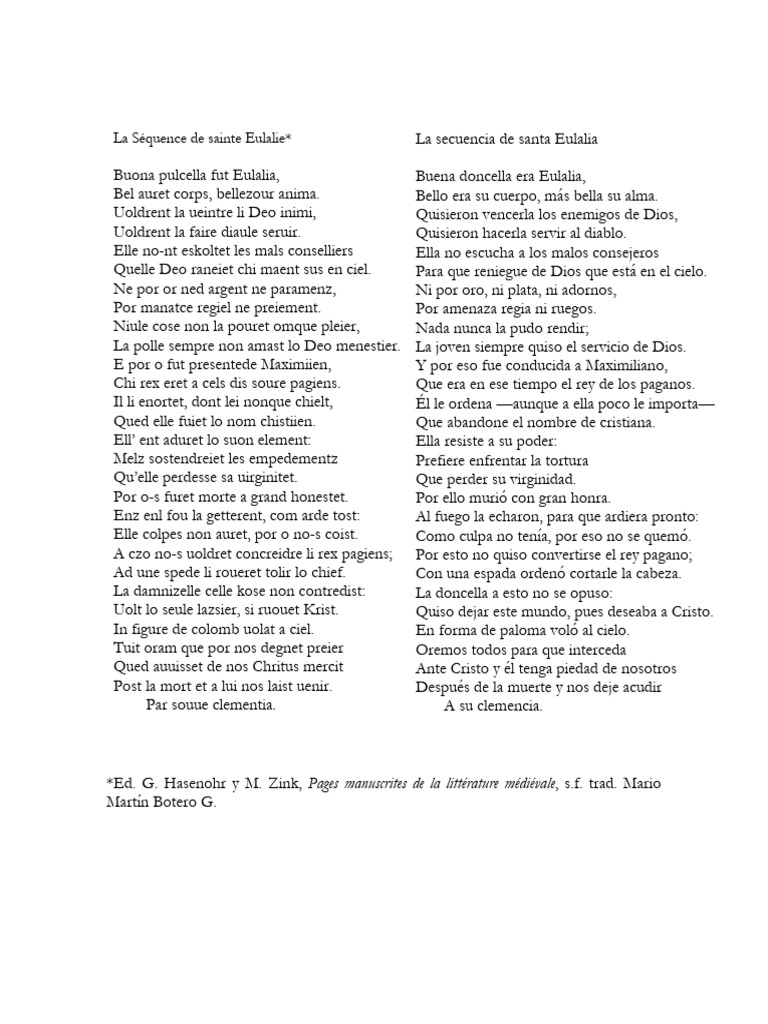 La Secuencia de Santa Eulalia | PDF | Teología | Concepciones de dios