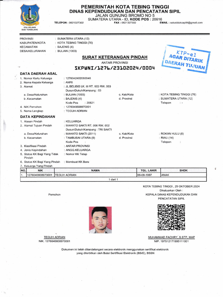 SURAT KETERANGAN PINDAH | PDF