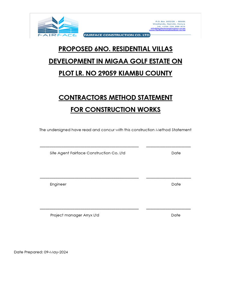 Migaa Golf Estate Villas Construction Plan | PDF | Concrete | Wall