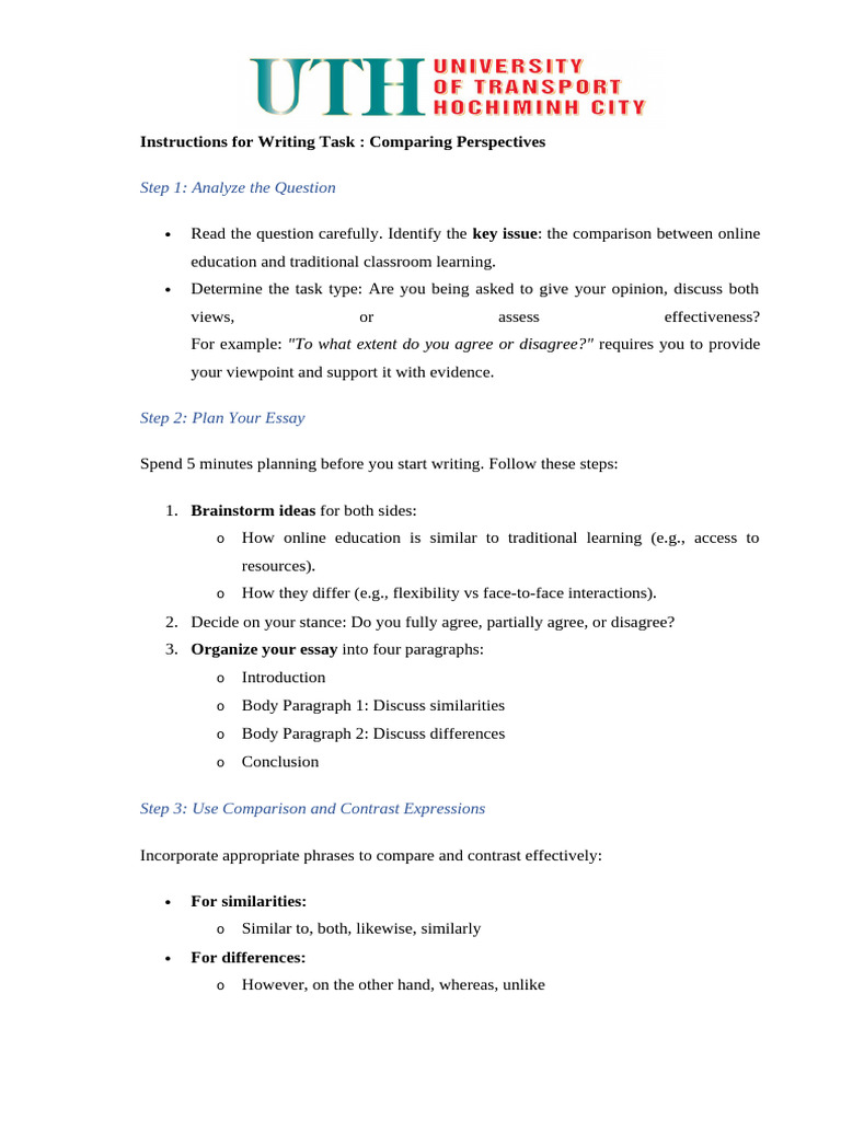 Instructions For Writing Task 1B | PDF