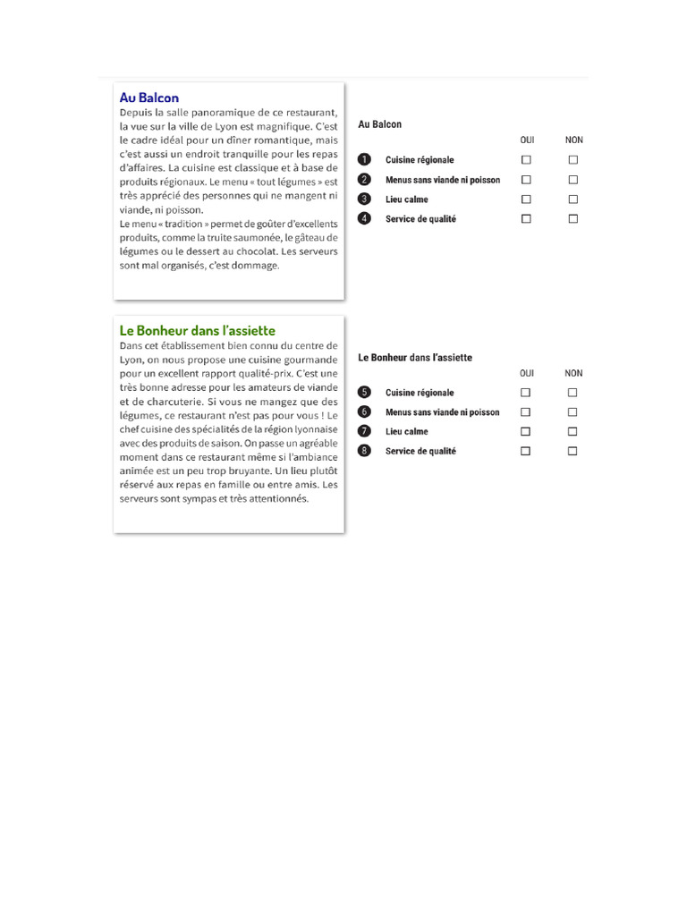 Compréhension des écrits (textes courts) | PDF
