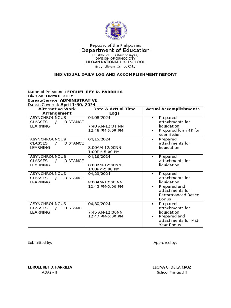 IDLAR april 2024 | PDF | Philippines