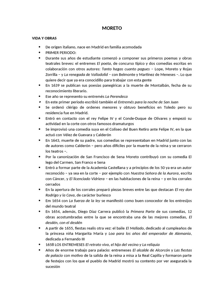 MORETO | PDF | Literatura española