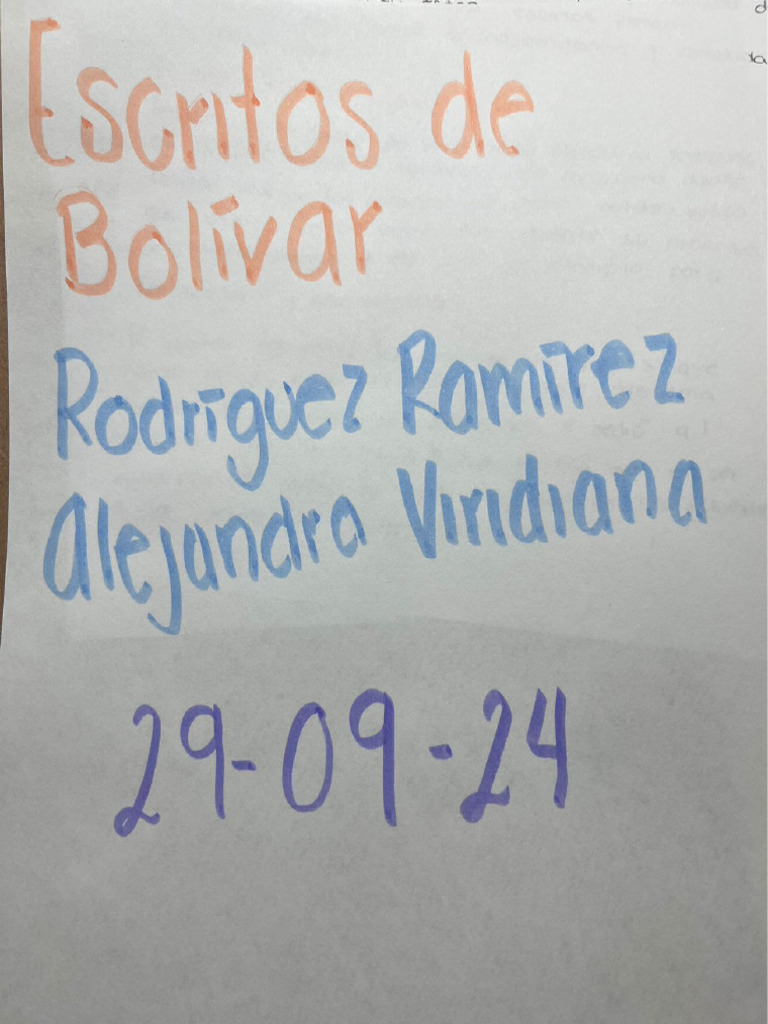 Escritos de Bolivar - Rodriguez Ramírez Viridiana Alejandra | PDF