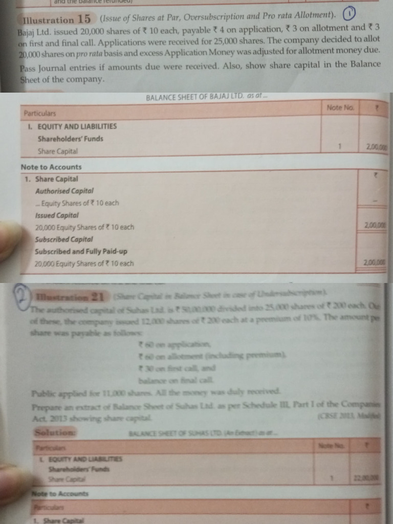 Share Capital in Balance Sheet Examples | PDF | Equity (Finance ...