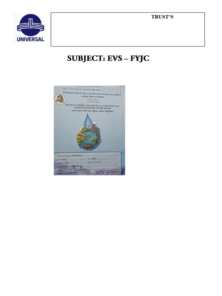 EVS Project Guidelines for Class 11 | PDF | Environmental Science ...