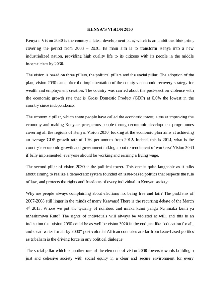 Kenya Vision 2030 | PDF | Economies