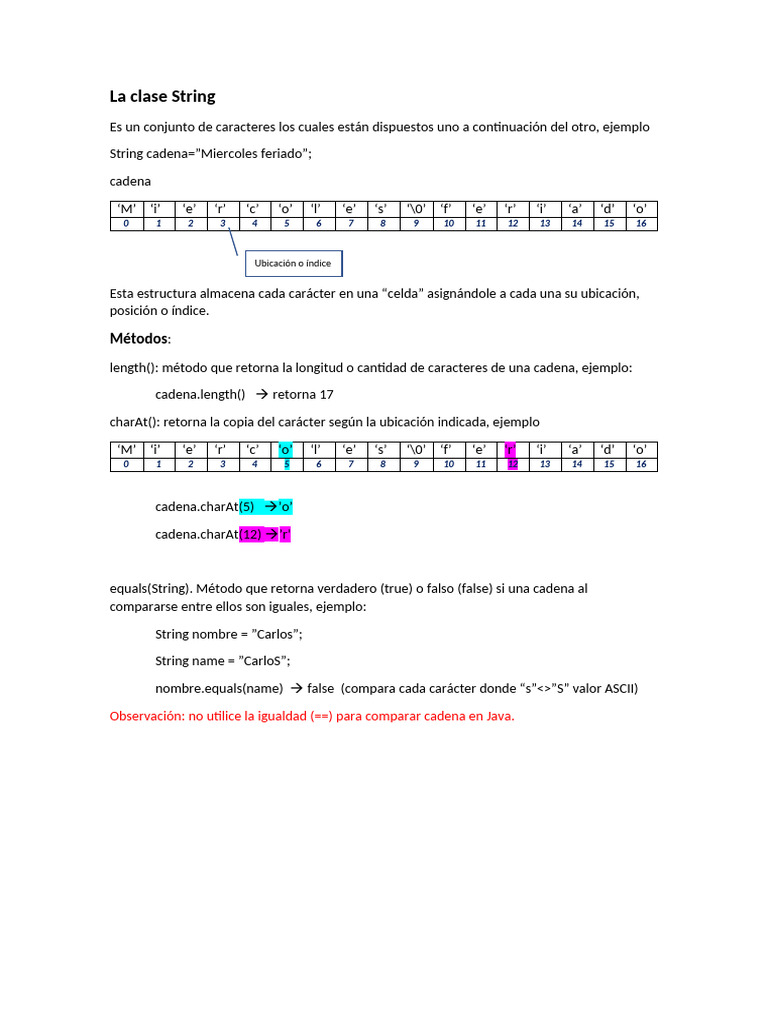 La Clase String | PDF | Cadena (informática) | Programación de computadoras