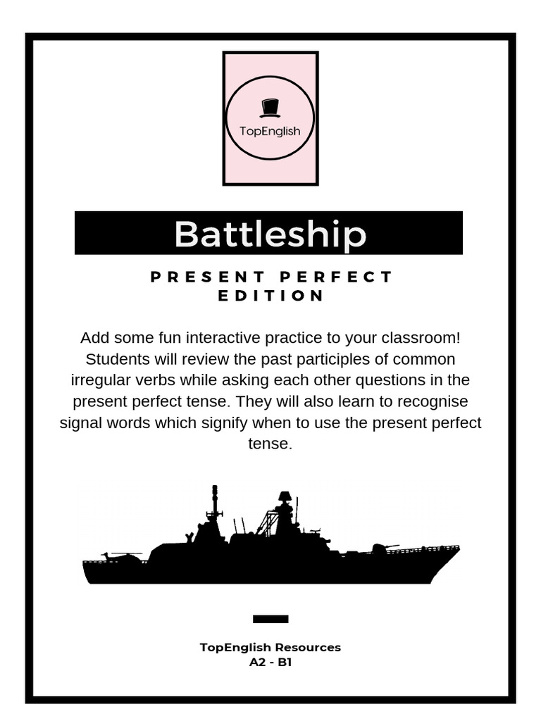 Present Perfect Tense Battleship Game | PDF