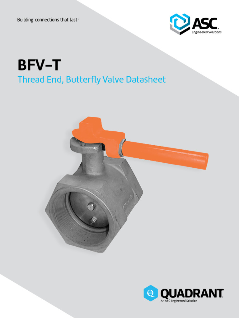 BFV-T Series - Threaded End Butterfly Valve Datasheet | PDF | Valve | Steel