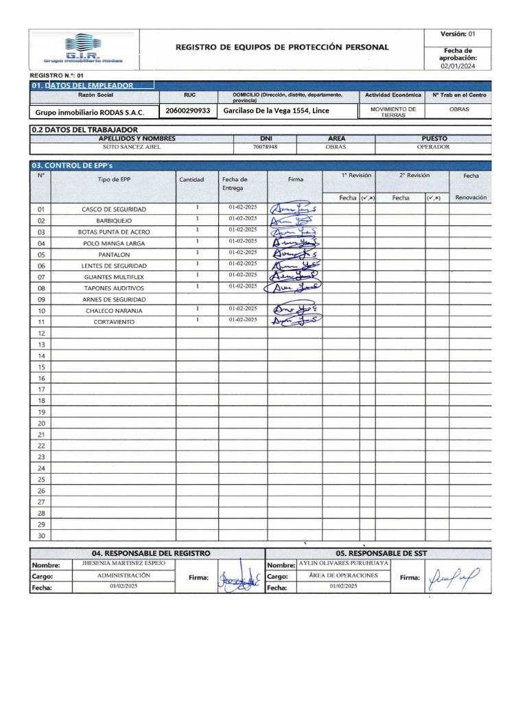 4 REGISTRO DE ENTREGAS DE EPP S | PDF