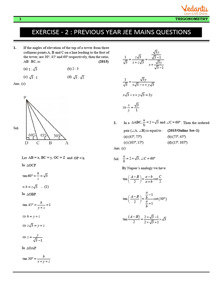 Trigonometry_(Ex.2) | PDF | Trigonometry | Elementary Mathematics
