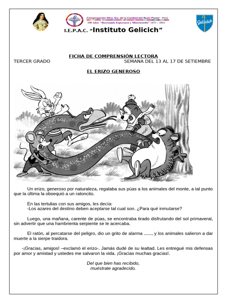 FICHA_DE_COMPRENSION_LECTORA (1) | PDF