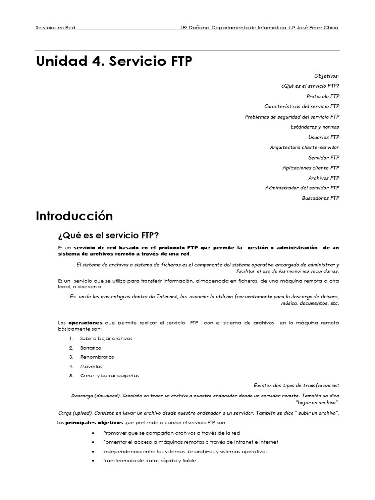 Guía Completa del Servicio FTP | PDF | Protocolo de transferencia de archivos | Archivo de ...