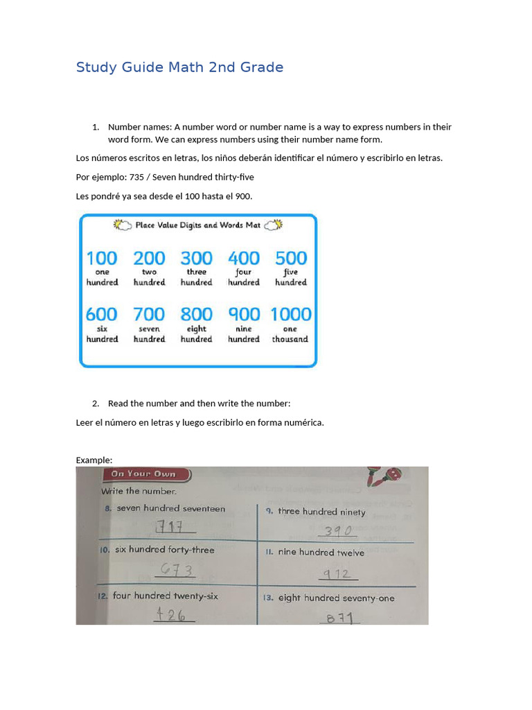 Study Guide Math 2 | PDF