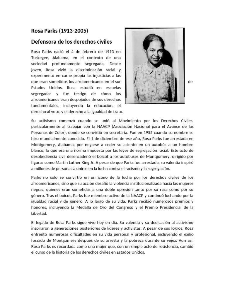 Rosa Parks | PDF | Rosa Parks | Malala Yousafzai