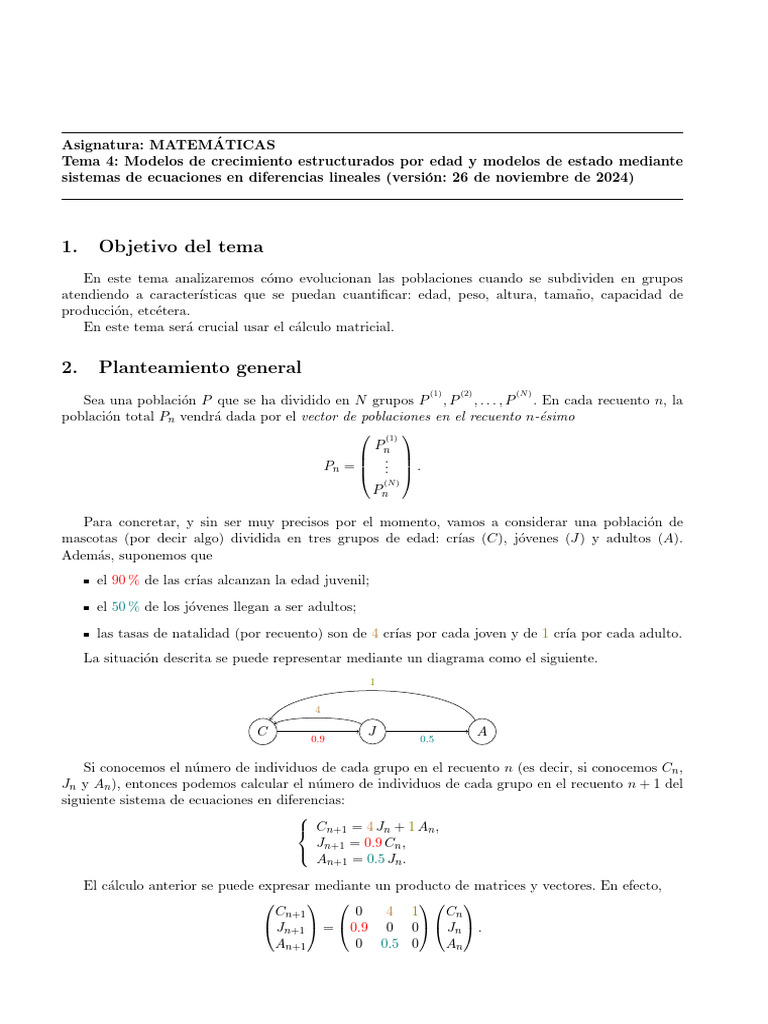 Tema4 (2) | PDF | Valores propios y vectores propios | Matriz (Matemáticas)