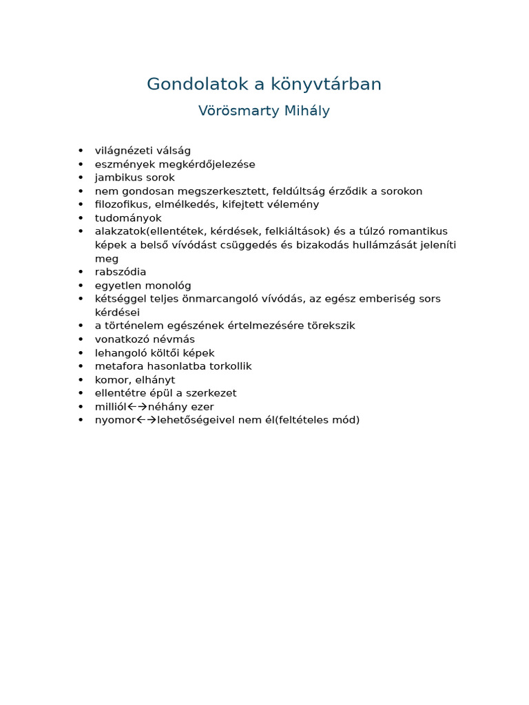 Gondolatok A Könyvtárban | PDF