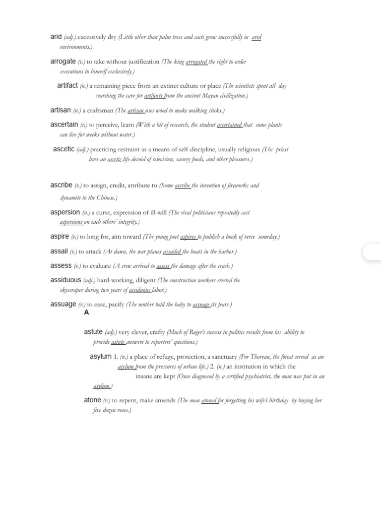 SAT Vocabulary: Key Terms Explained | PDF